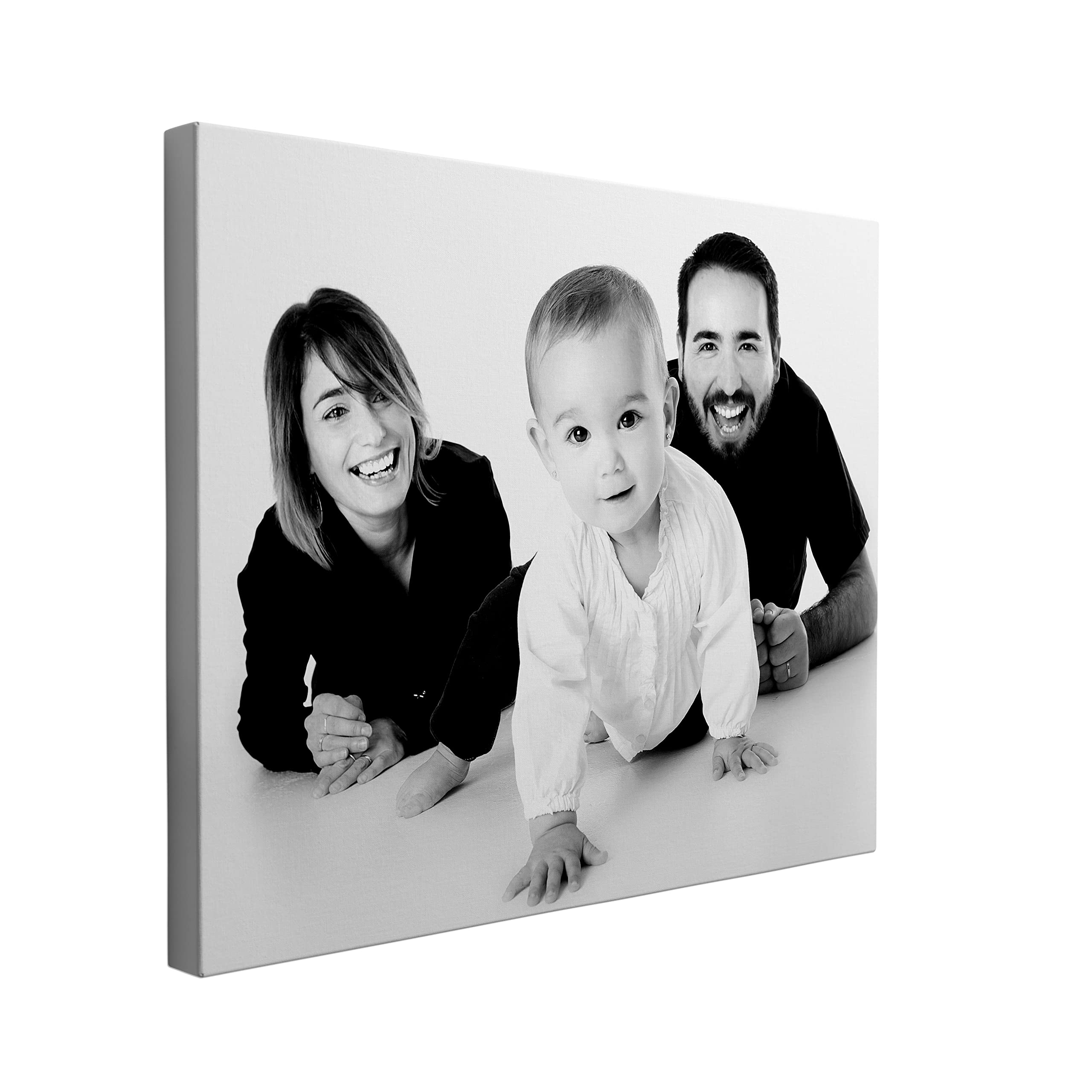 SINGLEAART Canvas Prints With Your Photos Personal Picture Customization Personalized Custom Wall Art Canvas Printing 16" × 20" Wood Frame Gifts For Family, Support Horizontal & Vertical Image