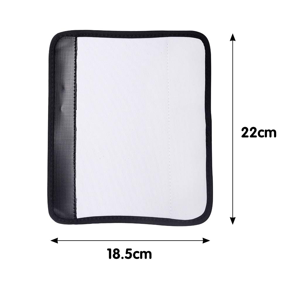 Sublimation Blanks Car Seat Belt Pads Cover, 2 Pcs Neoprene Comfortable Replacement Shoulder Strap Pads Universal Car Seat Belt Shoulder Pads Strap Covers for Children (White (Only for Kids))
