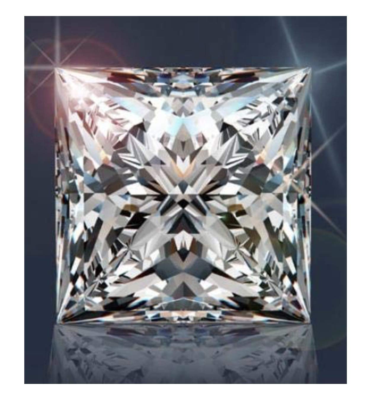 Venetia Realistic Supreme Princess Cut 3 Stones Simulated Diamond Ring 925 Silver Platinum Plated cz cubic zirconia 3NSQ8