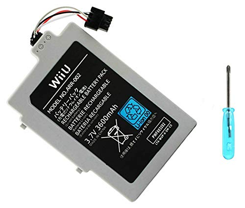 WirelessFinest 3600mAh High Capacity Extended Life Battery + Tool Replacement for Nintendo Wii U Gamepad Rechargeable Long Lasting Fix Dead Power Issue