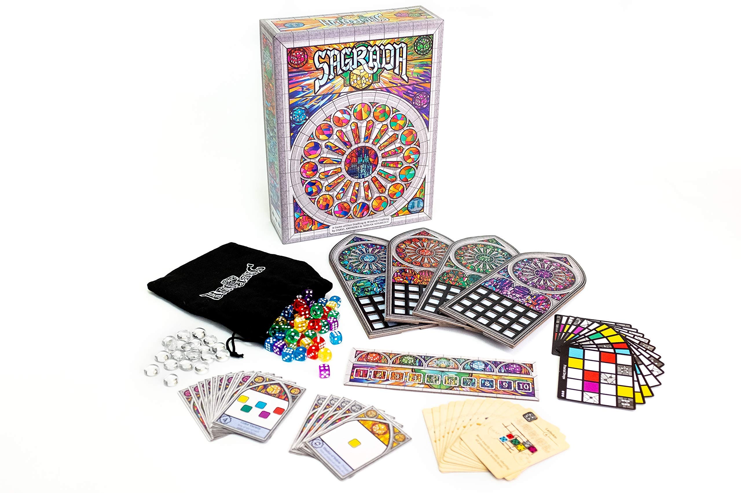 Sagrada Board Game | Family Game for Kids and Adults | Dice Drafting and Placement Strategy Game | Ages 10+ | 1 to 4 Players | by Floodgate Games