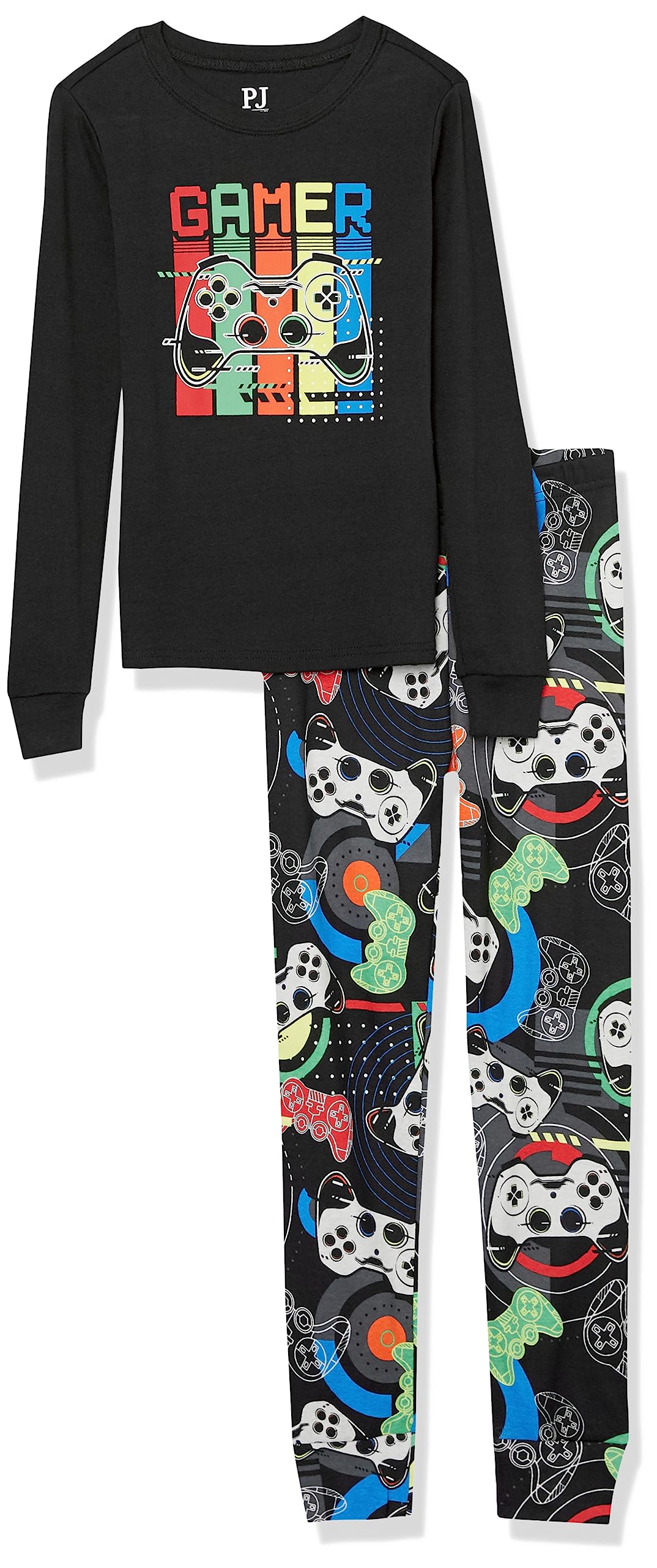 The Children's Place Boys' Long Sleeve Top and Pants Snug Fit 100% Cotton 2 Piece Pajama Set, Fall Gamer