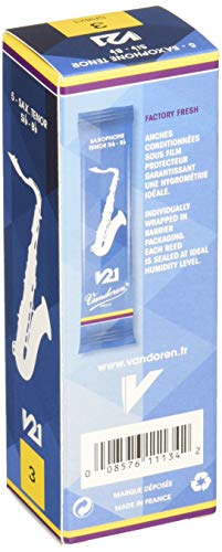 Vandoren SR823 Tenor Saxophone V21 Reeds Strength 3; Box of 5