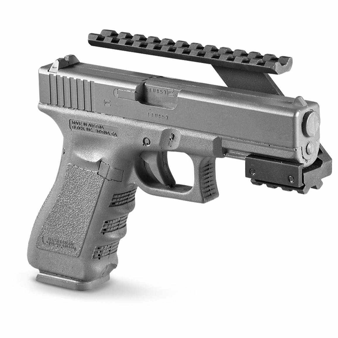 Ultimate Arms Gear Universal Weaver Picatinny Top & Bottom Pistol Handgun Scope Mount for Sights , Lasers , Lights & Accessories Fits Pistols