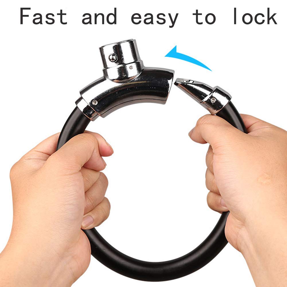 ZHYING Bike Lock with Key,Anti Theft Bicycle Steel Chain,Ring Multipurpose Lock for Scooter,Motorcycles,Helmet,Skateboard
