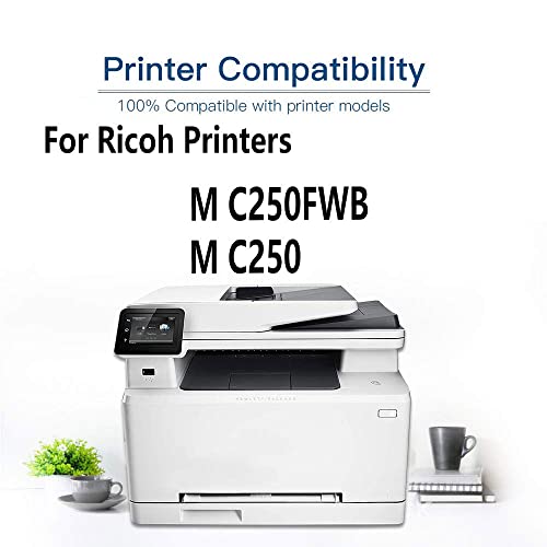 SINIYA 2-Pack (Yellow) Compatible High Yield C250 408351 Printer Toner Cartridge use for Ricoh M C250FWB M C250 Printers