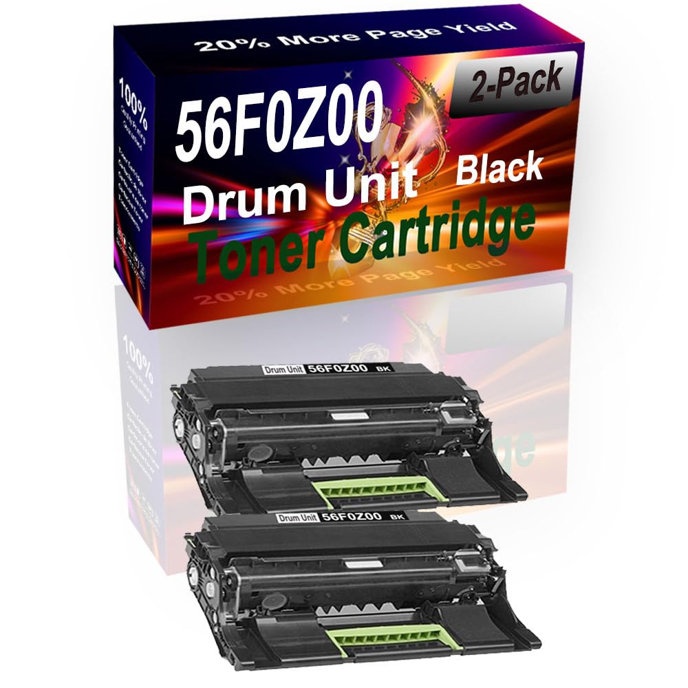 SINIYA 2-Pack Compatible Drum Unit 56F0Z00 use for MS321 MS421 MS521 MS621 MS622 MX321 MX421 MX521 MX522 MX622 Printer Series(Black)