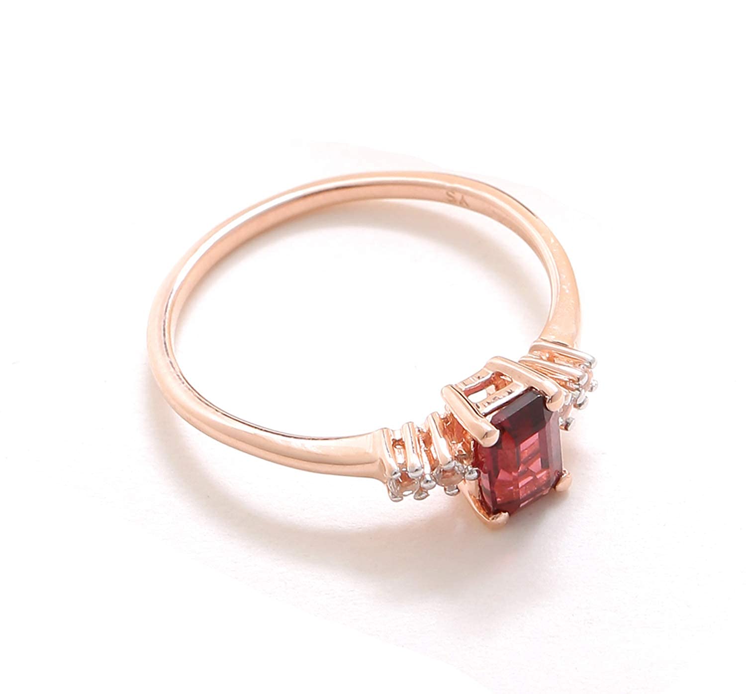 YoTreasure 0.86 ct. t.w Rhodolite Garnet & White Topaz 10kt Rose Gold Engagement Ring