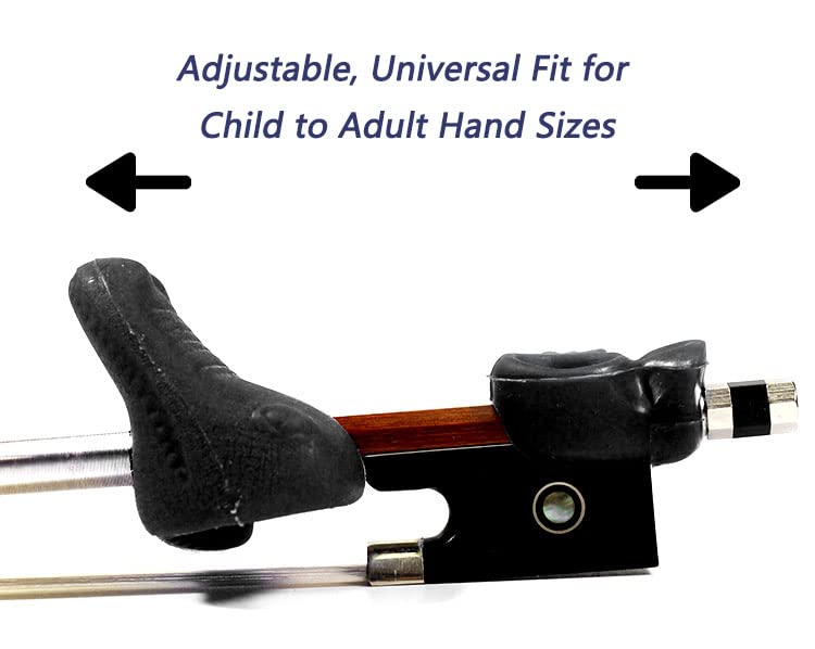TUOREN Black Violin Bow Holder 4 Strings Bow Grip Partner Violin/Viola Teaching Aid Accessory for Kid Adult Learn Violins