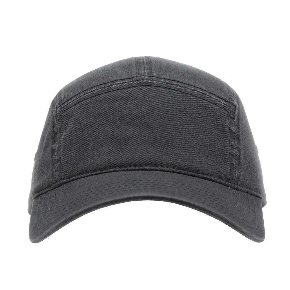 Washed Cotton Twill Five Panel Adjustable Camper Caps (Olvie Green)