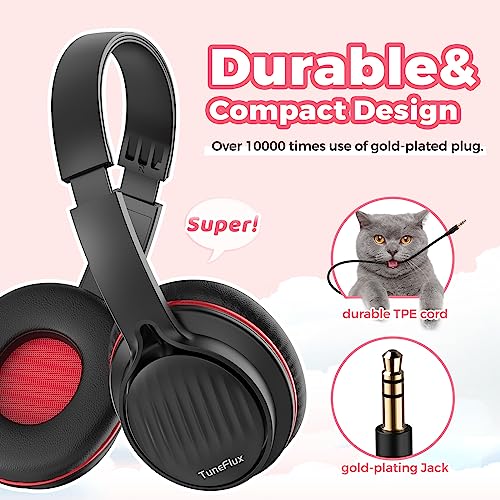 TuneFlux Kids Headphones, Design for boys and girls-Black