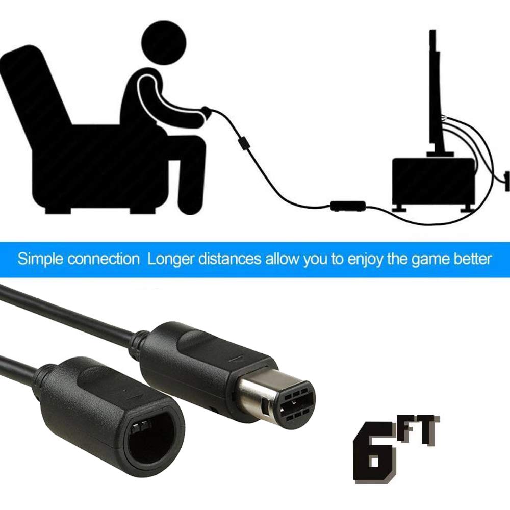 Reiso 4 Pack Controllers for Game Cube, with 4 Game Cube Extension Cables and 4-Port Game Cube Adapter for Switch PC Wii U Console