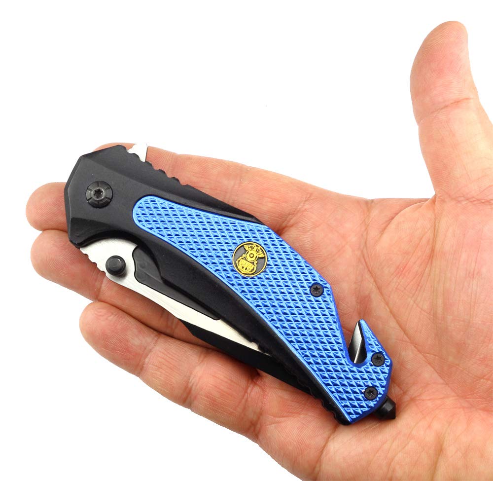 Vulcan Gear Emergency Service Tactical Assisted Open Metal Rescue Folding Knife (Black - S.W.A.T)