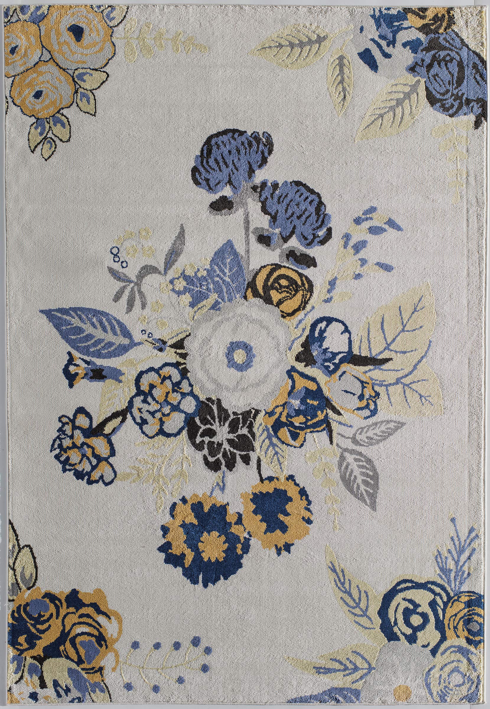 Rugs America Hanna VA40B Rose Garden Ivory Floral Transitional Area Rug, 2'x4'