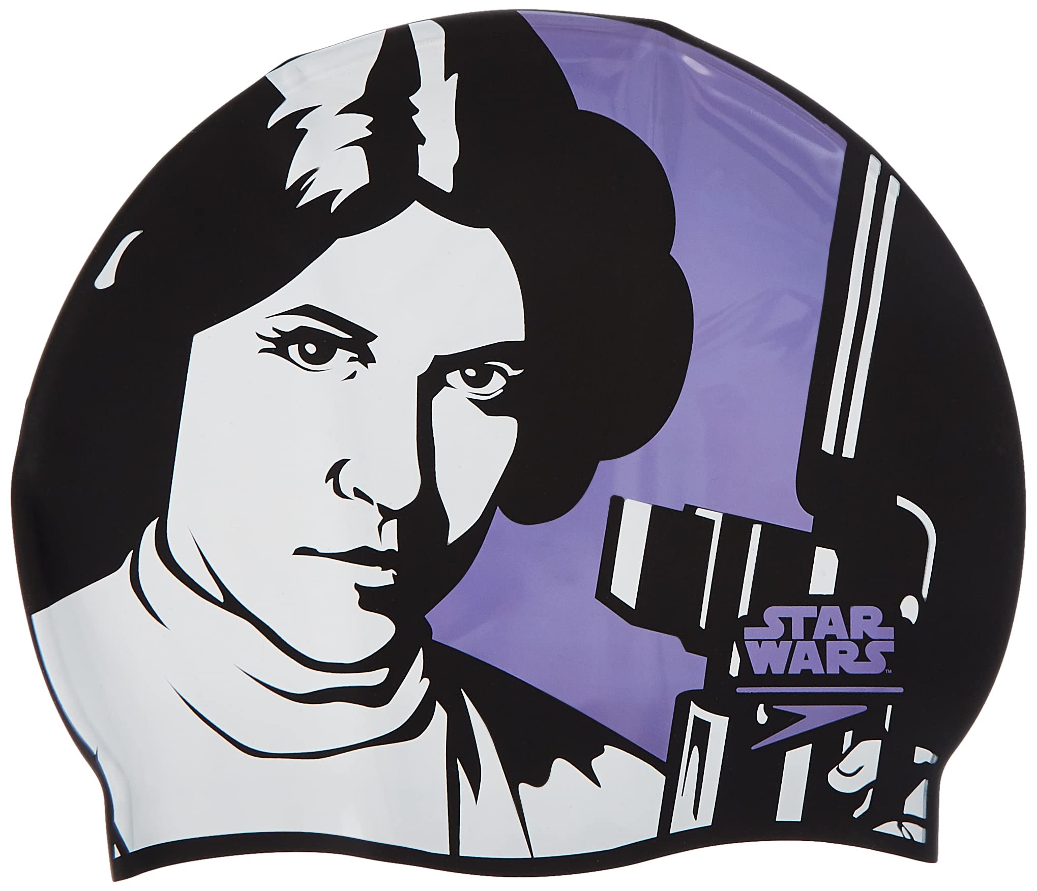 Speedo Adult Unisex Star Wars Print Cap Princess Leia, Purple/Black/White