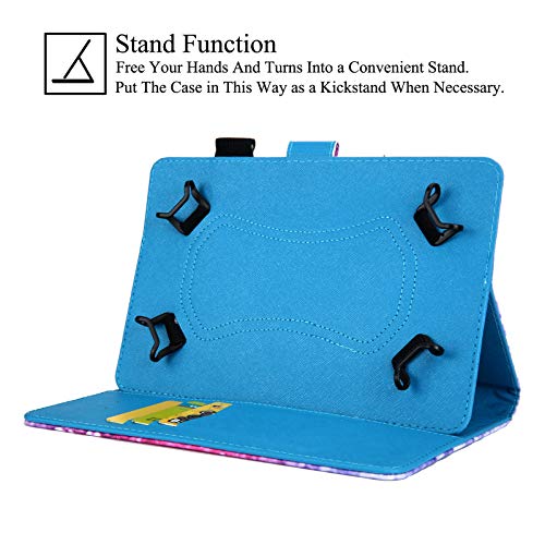 Universal Case for 7.0 Inch Tablet, Artyond Multi-Angle Viewing Stand with Card Slots Case for 6.8 inch Kindle Paperwhite 2021/Kindle Fire 7 2015-2022/Fire HDX7 and More 7 inch Tablet, Snow Leopard