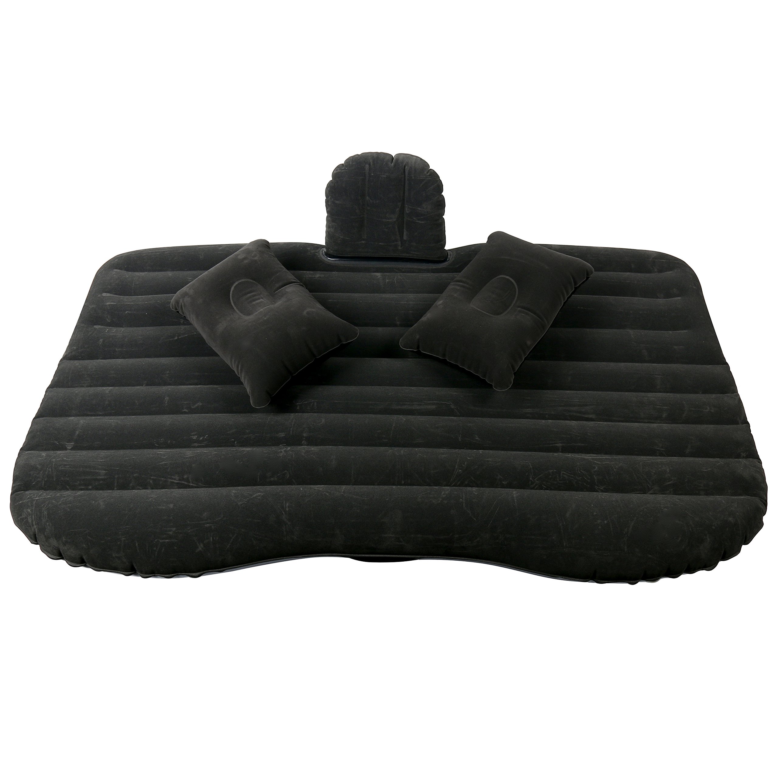 YaeTact Large Car Travel Inflatable Mattress Inflatable Bed Camping Universalwith Two Air Pillows with Pump (Black)