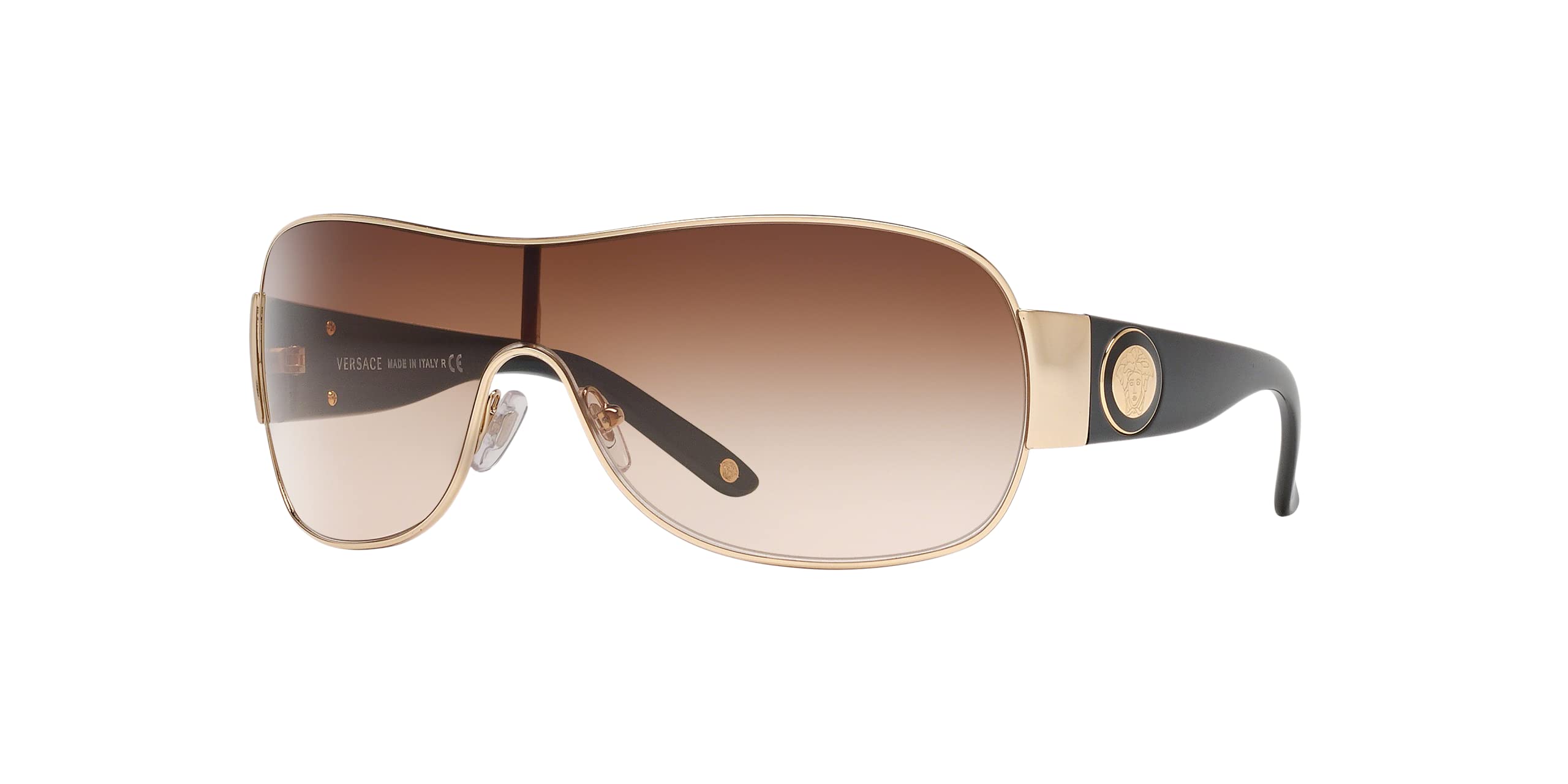 Versace Woman Sunglasses Gold Frame, Light Brown Gradient Dark Brown Lenses, 0MM