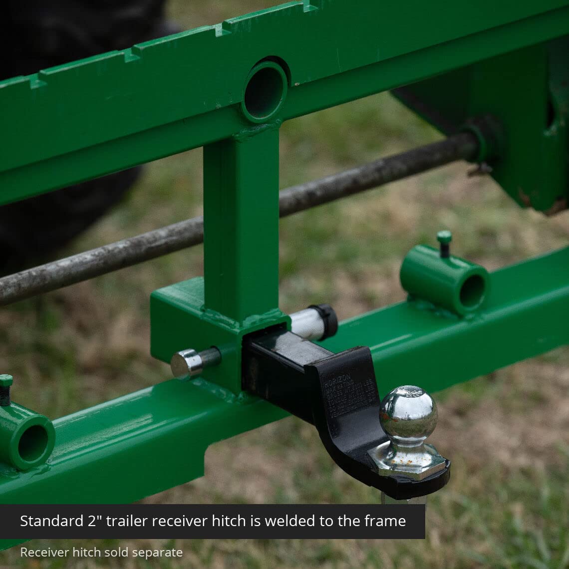 Titan Attachments Pallet Fork Attachment, 42†Fork Blades, Rated 3,000 LB, Receiver Hitch, Fits John Deere Loaders