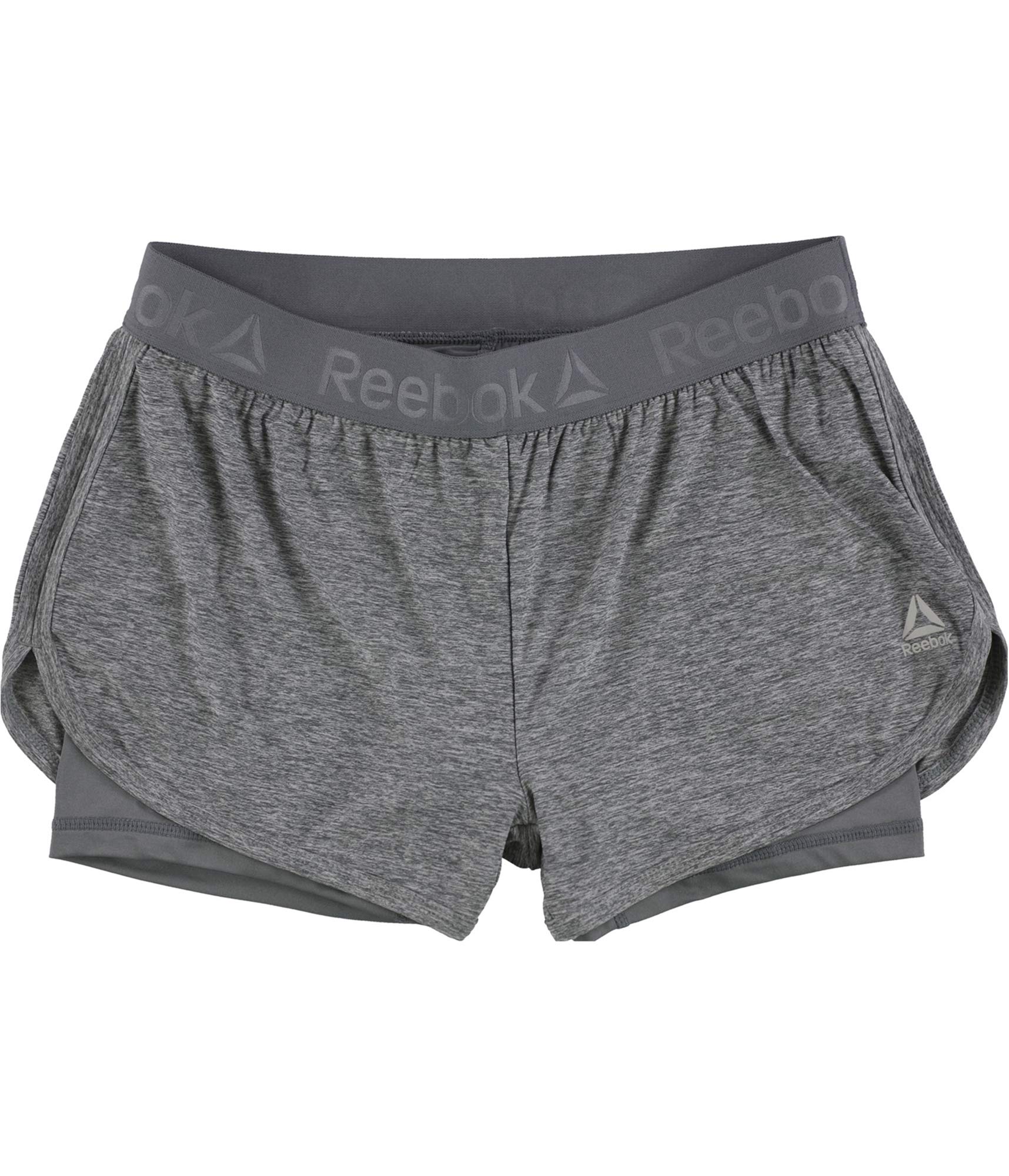 Reebok Womens Cardio Running Athletic Workout Shorts, Grey, Medium