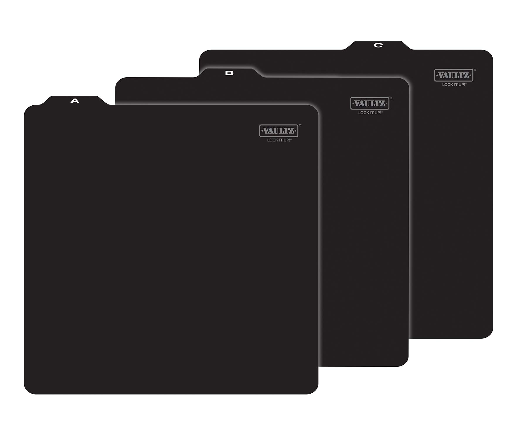 Vaultz Vinyl Record Storage Dividers A-Z - 26 Record Holder Organizer Guides - Alphabetical Vinyl LP Dividers for Album Crate, Collection Library Bin, Black