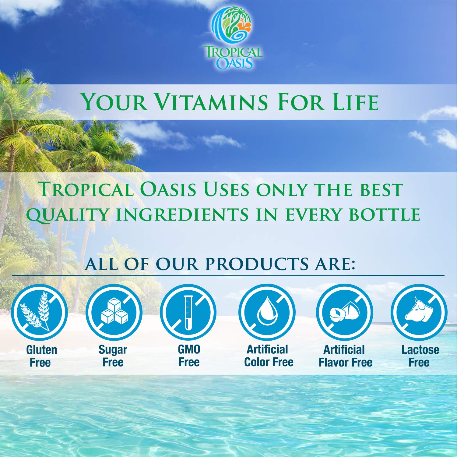 Tropical Oasis Liquid Calcium Magnesium - Natural Formula w/Support for Strong Bones - Liquid Vitamins w/Calcium, Magnesium & Vitamin D - up to 96% Absorption by The Body. - 32oz, 64 Serv.