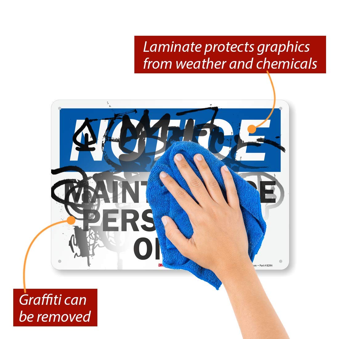 SmartSign "NOTICE - MAINTENANCE PERSONNEL ONLY" Sign | 10" x 14" 3M Reflective Aluminum
