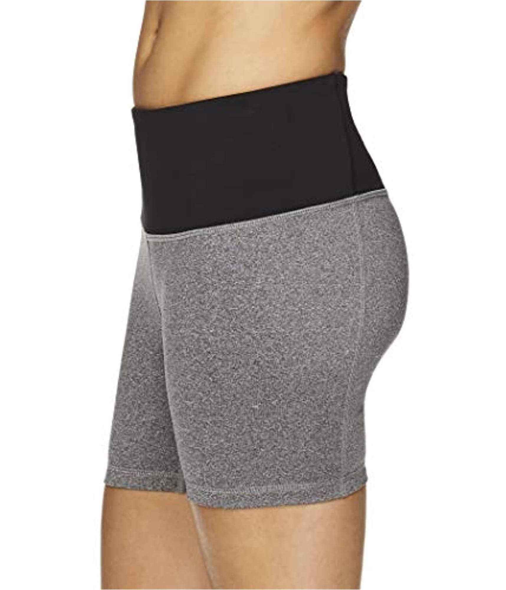 Reebok Womens Fitted Highrise Athletic Compression Shorts, Grey, Medium