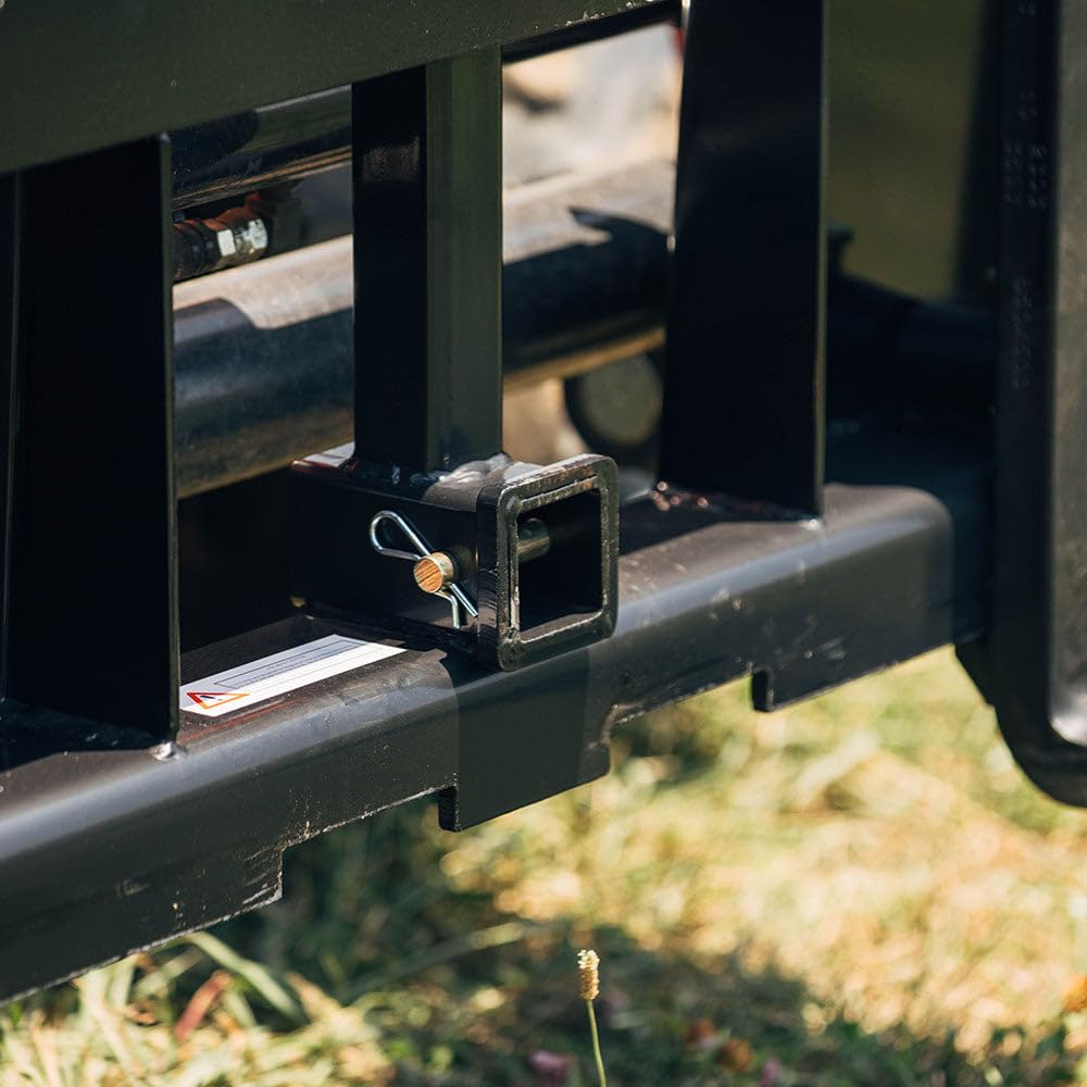 Titan Attachments HD Skid Steer Pallet Fork Attachment, 42" Fork Blades, Rate 5,500 LB, Quick Tach Tractor Loader