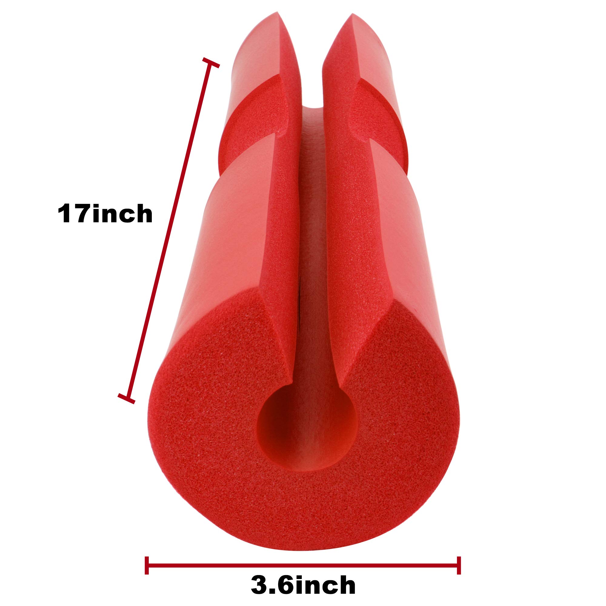 REEHUT Squat Pad Barbell Pad for Squats, Lunges and Hip Thrusts - Foam Sponge Pad Provides Relief to Neck and Shoulders While Training - Fit Standard and Olympic Bars Perfectly Black (Red)