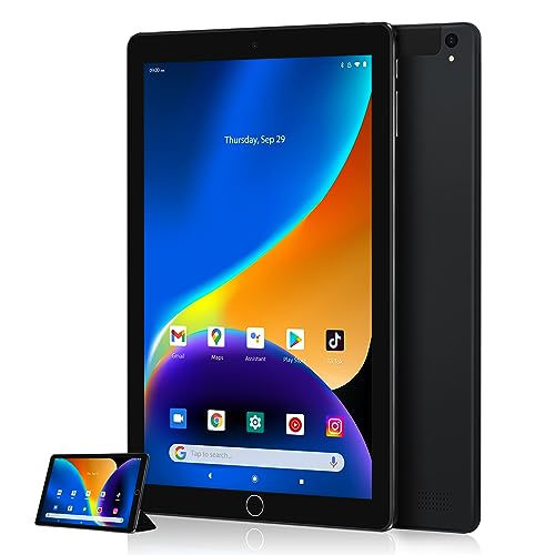 YOTOPT 10 Inch Android 3G Phone Tablets, 32GB ROM, 256GB Expand, Dual Sim Card, Quad Core, WiFi, Bluetooth, GPS, FM, Dual Camera, IPS HD Touch Screen, Support 3G Phone Call Tableta (Black)