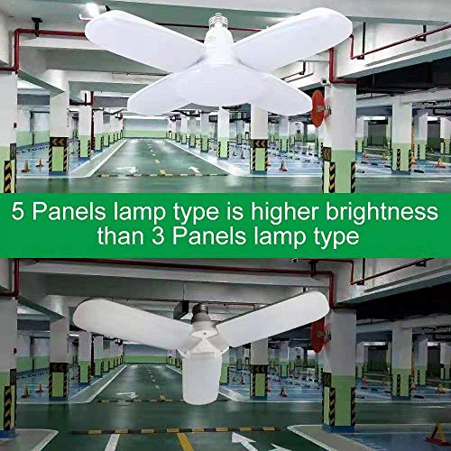 RSN LED 60W Garage Light, AC85-265V 6500K Ultra Brightness Energy Saving Deformable LED Shop Light for Garage, Basement, Barn (2 Pack)