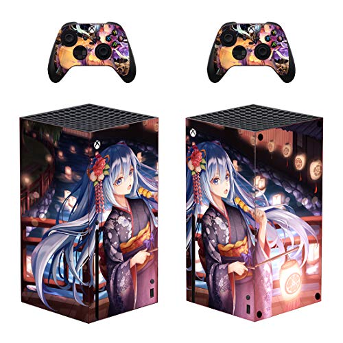 X-box-One-Series X Console - Miku Singer Anime Vinyl Skin Decal Stickers for X-box-One-Series X Controller Skin KAJAL MANI