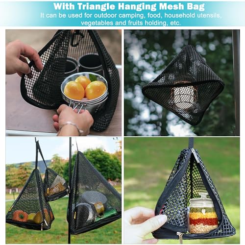 VECELO 6Ft Plastic Folding Table Heavy Duty Indoor Outdoor Portable Picnic Foldable Desk with Handle Mesh Trash Bag&Lock Legs for Camping, Dining&Party,Black