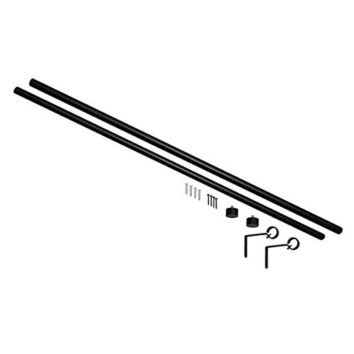 Umbra Cappa Curtain Rod, Includes 2 Matching Finials, Brackets & Hardware, 36 to 66-Inches, Black