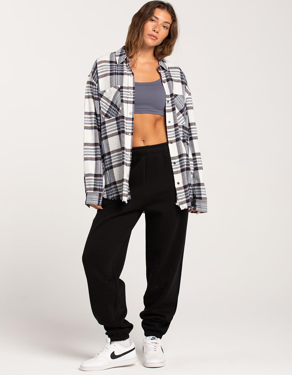 Rsq Raw Edge Flannel Blue