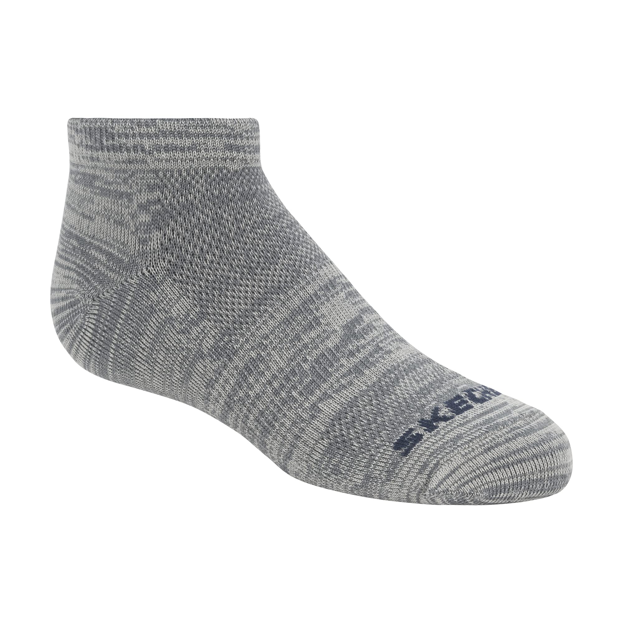 Skechers Boys' Big 6 Pack Low Cut Socks, Black/Grey, 9-11