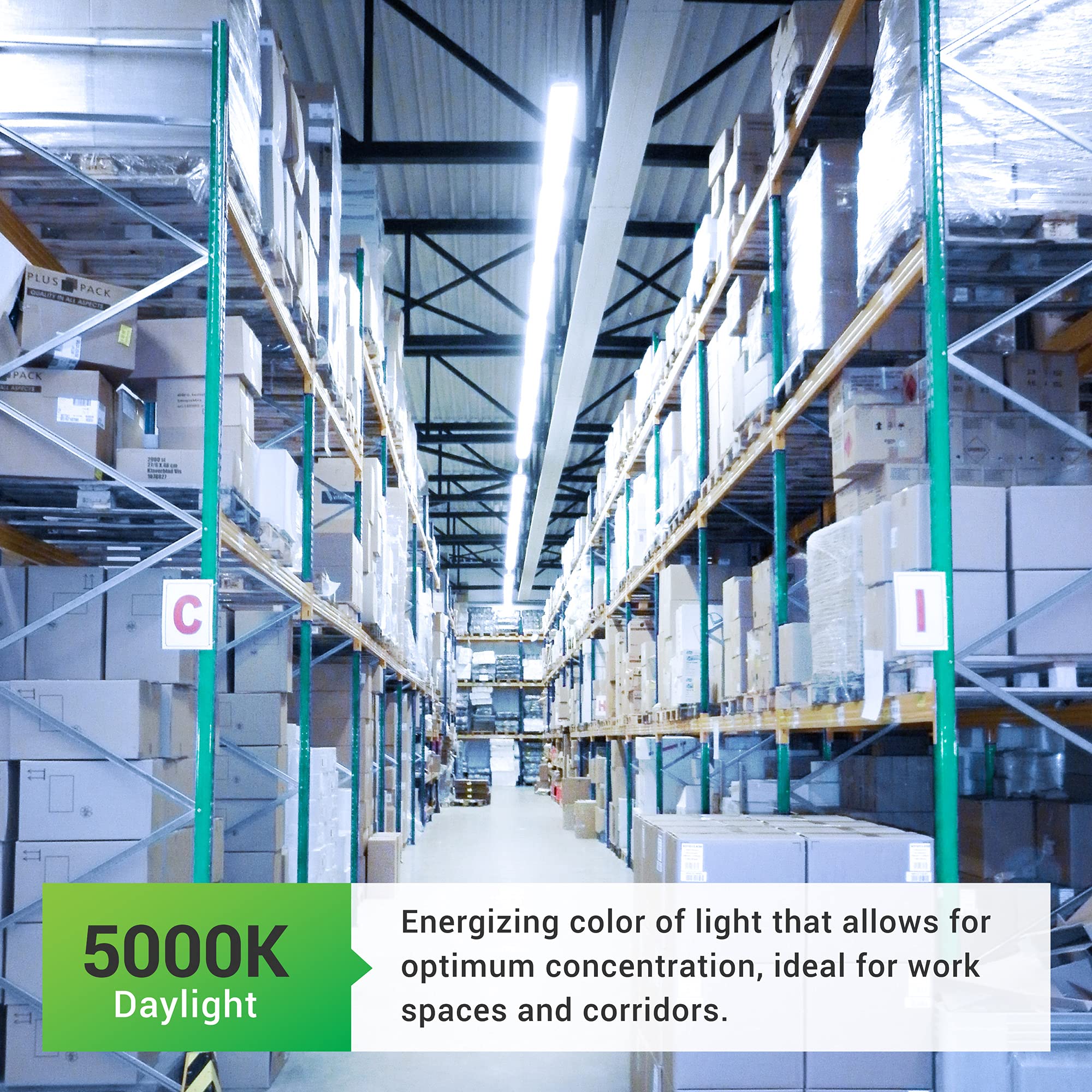 Sunco Lighting 10 Pack Shop Lights LED 4ft Plug in Linkable Garage Fixture, 4500 LM, Link Up to 4, 5FT Power Cable, Surface or Suspension Mount, 40W, 5000K Matte, White Utility 48 Inch Frosted ETL