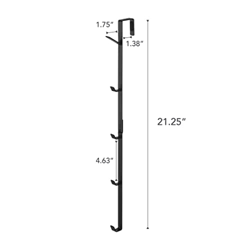 Yamazaki Home 7646 Over The Door Hooks - Vertical Hanging Coat Rack, Black