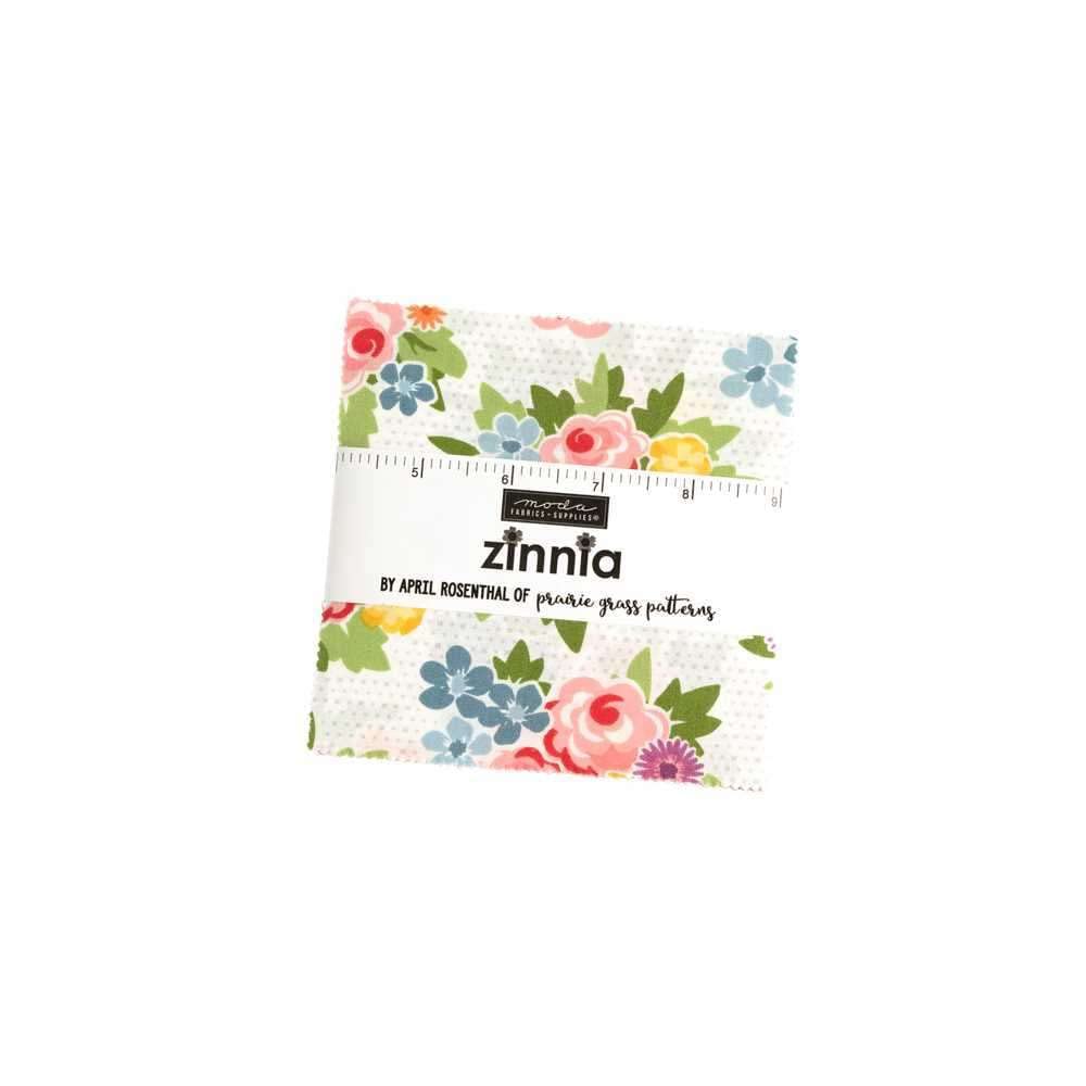 Zinnia Charm Pack by April Rosenthal; 42-5" Precut Fabric Quilt Squares