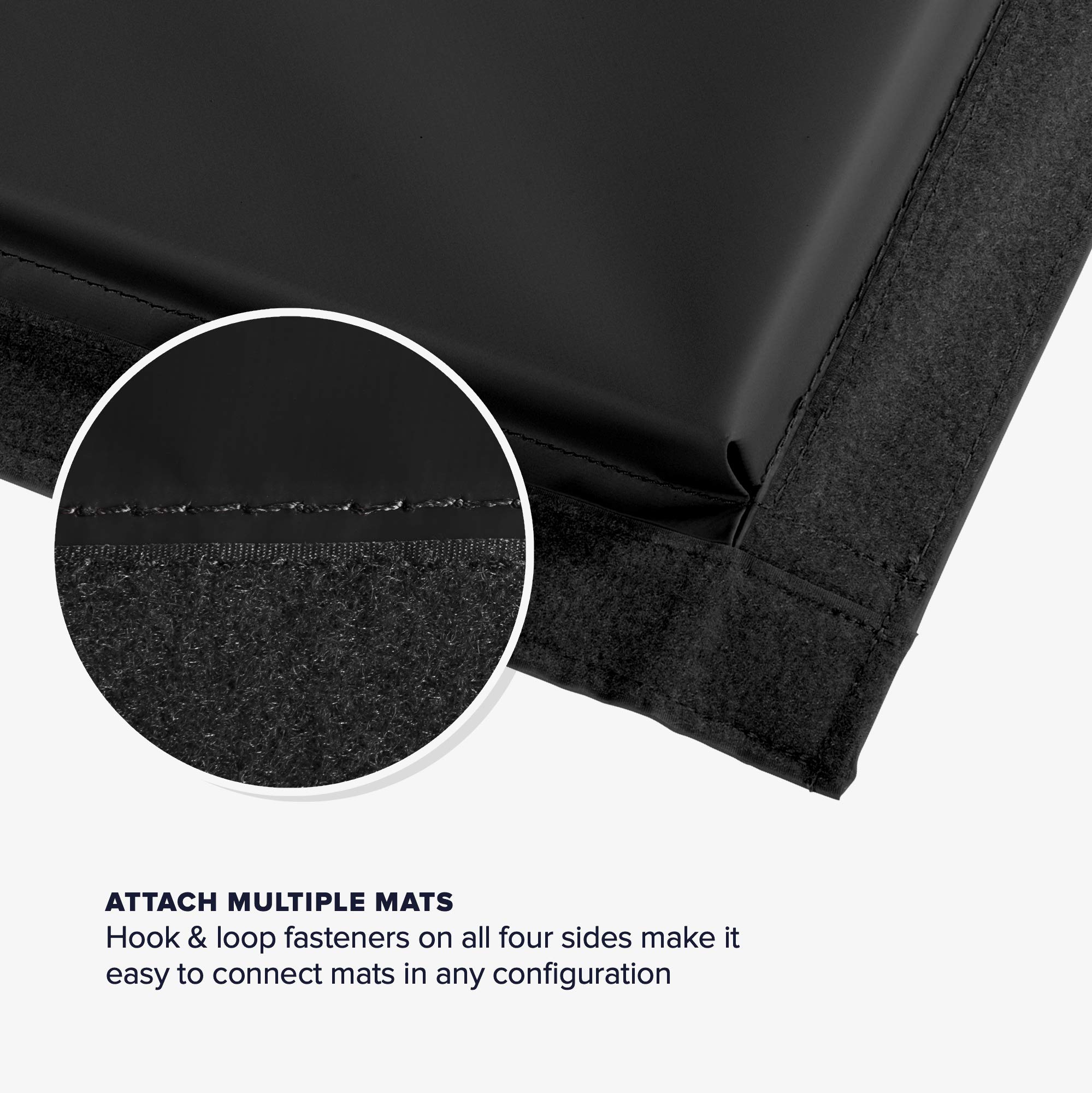 We Sell Mats Gymastics Multi-Sized Portable and Padded Folding Mat for Exercise, Yoga, Martial Arts, Portable with Hook & Loop Fasteners, 5' x 10' (1.5-inch Thick), Black