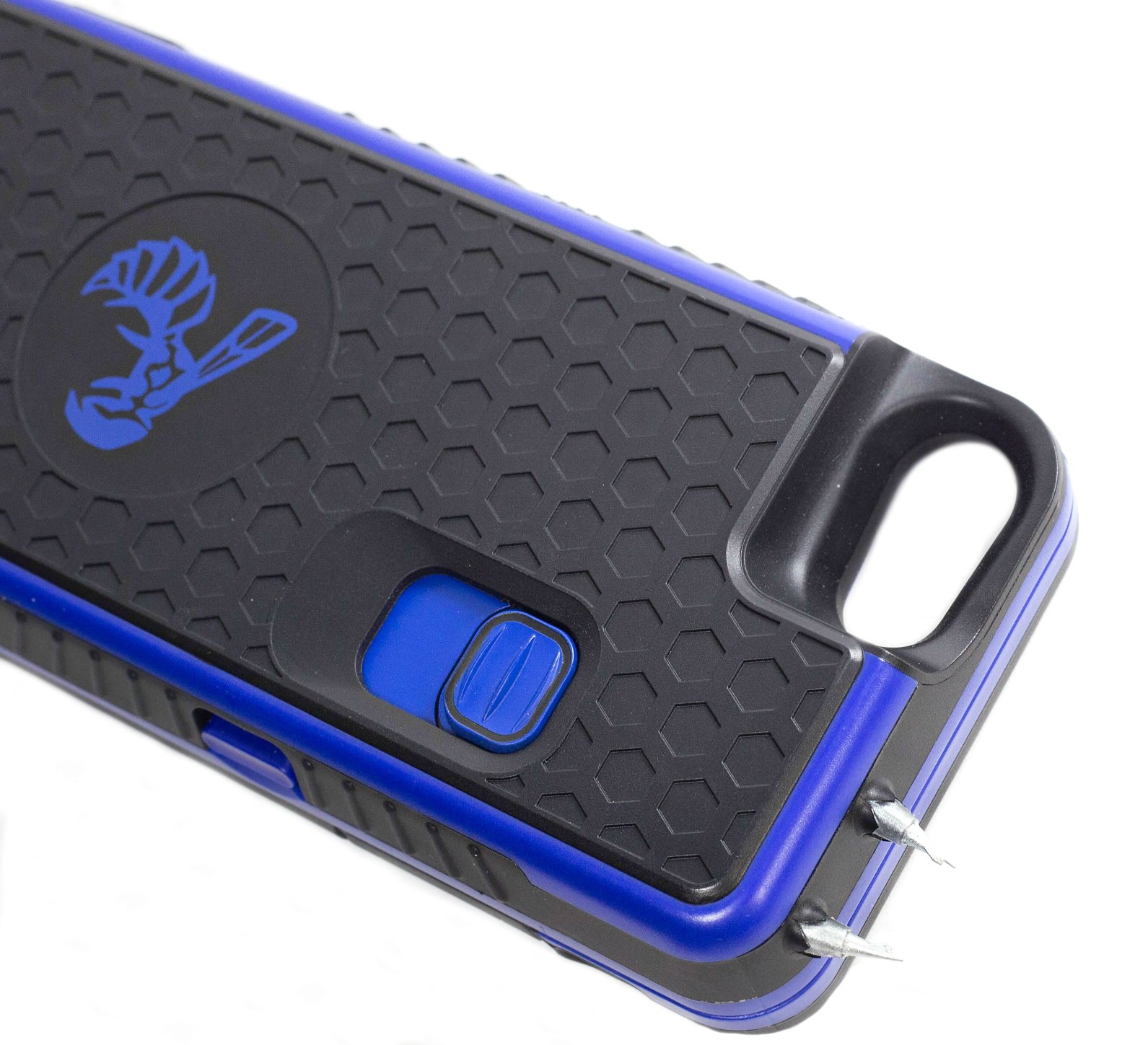 Yellow Jacket High-Powered Stun Gun + Protects, Recharges Your iPhone 7,7s,8,SE + Concealed Inside a Durable Water Resistant Case + Flexibility to Attach or Detach for Maximum Self Defense (Cobalt)