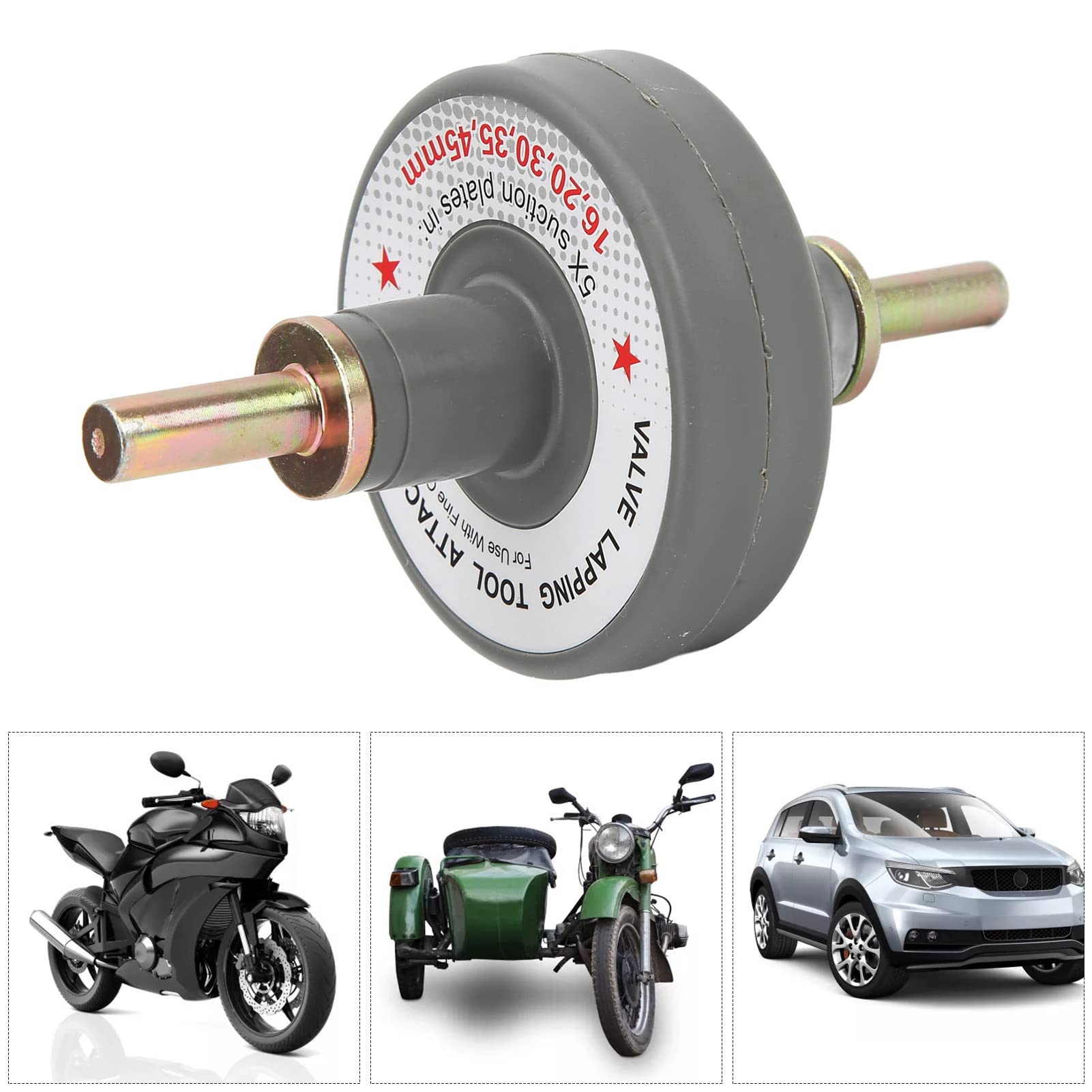 Valve Lapping Tool Kit, Engine Valve Lapper Kit with 5 Suction Plates, 1000rpm To 1250rpm Universal Valve Lapping Attachment Tool for Automotive Motorcycle ATV Small Engine Valves