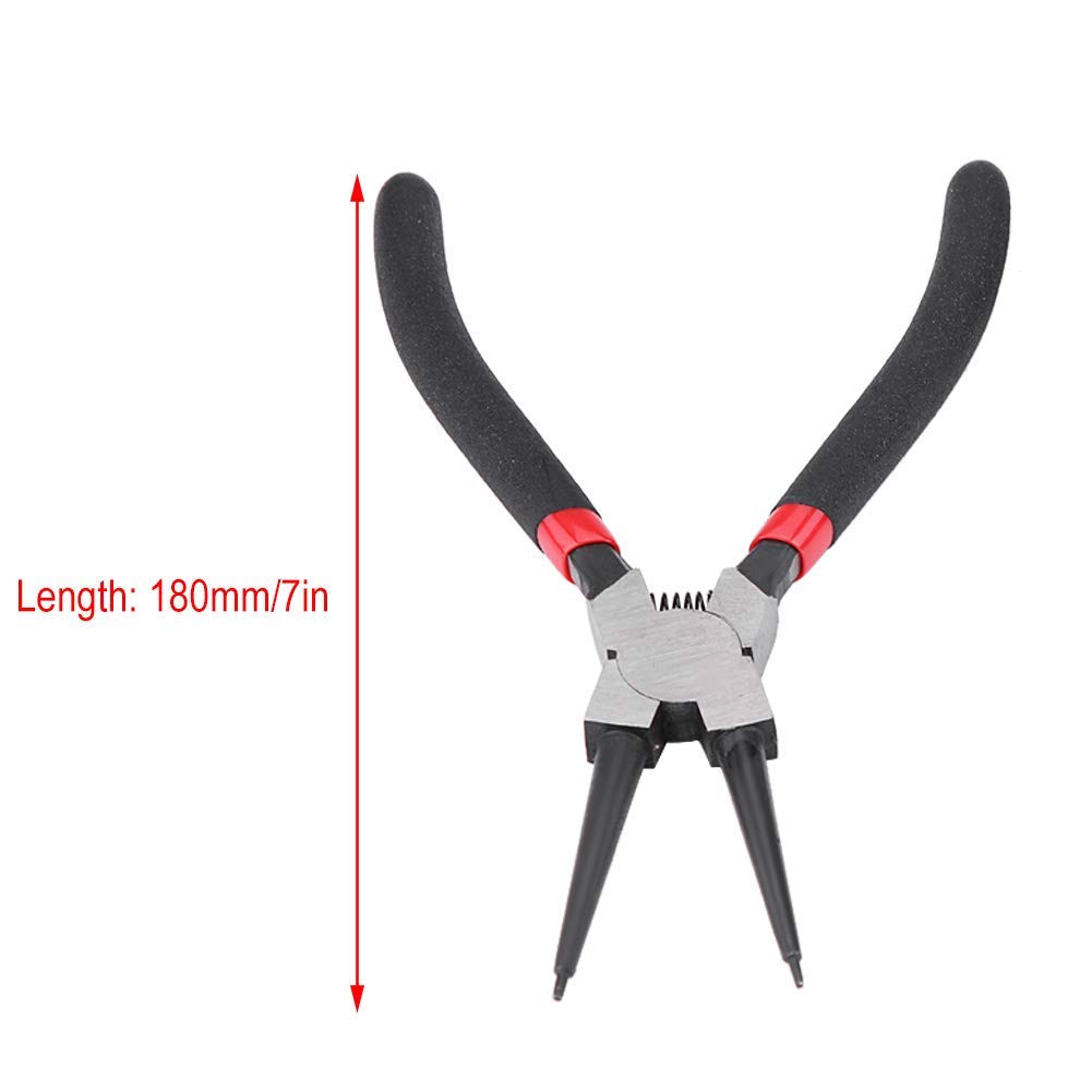 Snap Ring Pliers Set, 4-Piece Heavy Duty Circlip Pliers Set 7-inch Internal/External Circlip Pliers Kit with Straight/Bent Jaw for Ring Remover Retaining and Remove Hoses