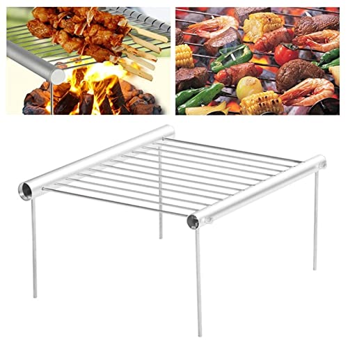 TBMAKE Grills 2pcs Stainless steel portable barbecue, folding grill, park, picnic, outdoor barbecue accessories