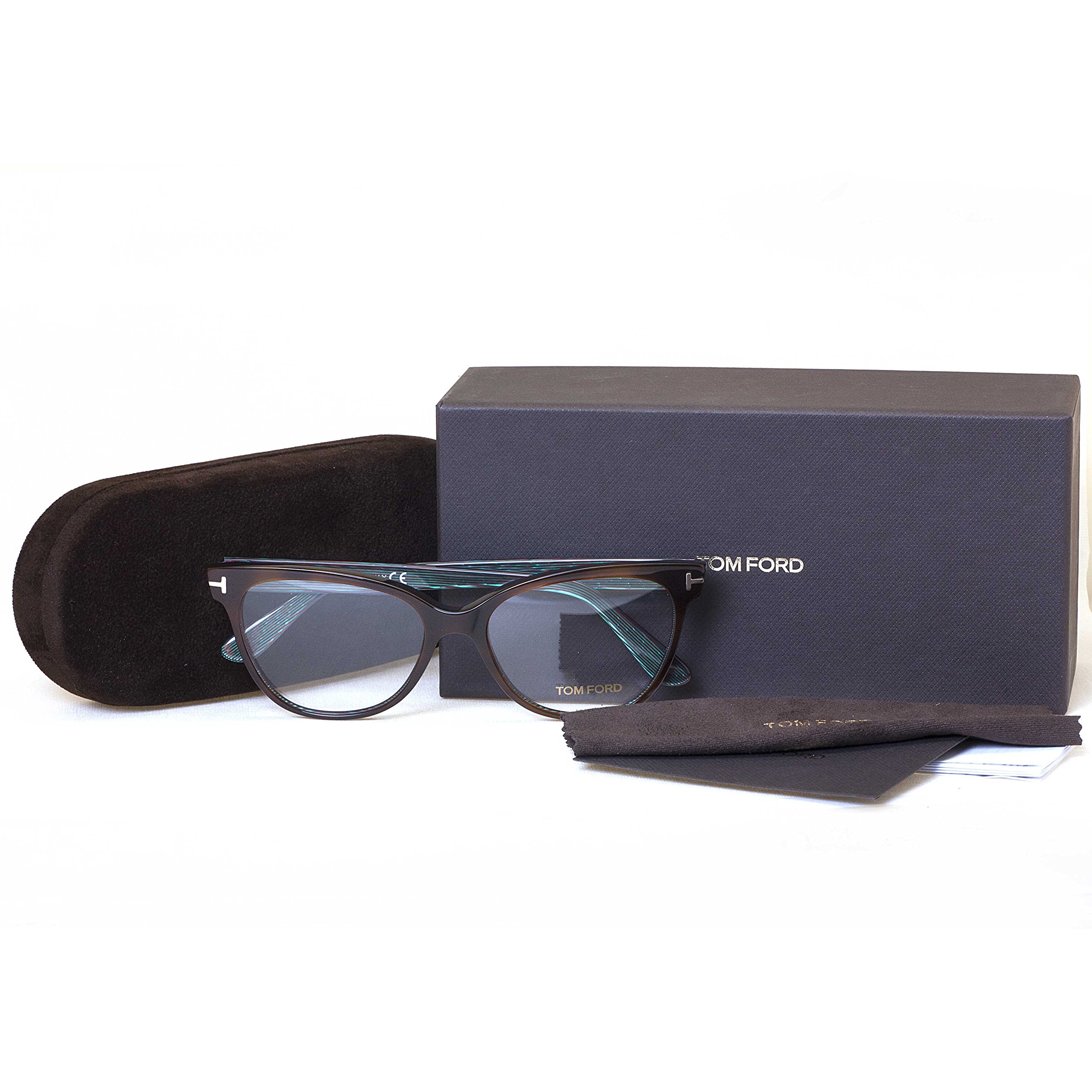Tom Ford Cateye Eyeglasses TF5291 052 Havana/Iridescent Chalkstripe 55mm FT5291