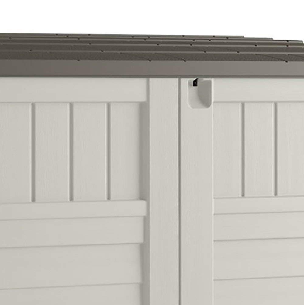 Suncast 3 Door Large Durable Locking System Horizontal Storage Shed Stow Away for Garden, Lawn, Poolside and Backyard, Ivory (3 Pack)