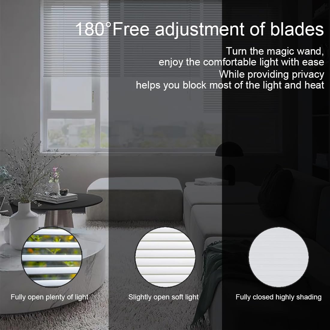 YIIBAII Mini Blinds for 36" W x 64" H Windows 1" Aluminum Horizontal Venetian Blinds Darkening with Rope and Pole can Mounted Inside or Outside