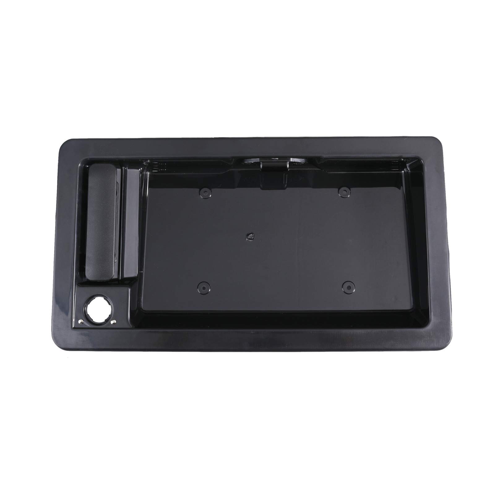 YRANZO Exterior Rear Door Handle for Ford 1992-2008 E150 E250 E350 Econoline Replace 6C2Z-15434A20-AA F6UZ-15434A20-AAA Back Cargo Door Handle with License Plate Tag Bracket 1PC