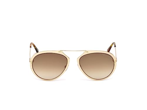 Tom Ford DASHEL Gradient Brown Aviator Unisex Sunglasses FT0508-28F-55